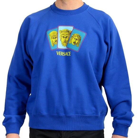 Versace | Shirts | Versace Mens College Fit Royal Blue Logo Print ...